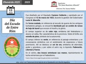 EFEMÉRIDE 12/03: Día del Escudo de Entre Ríos – Instituto Alberdi